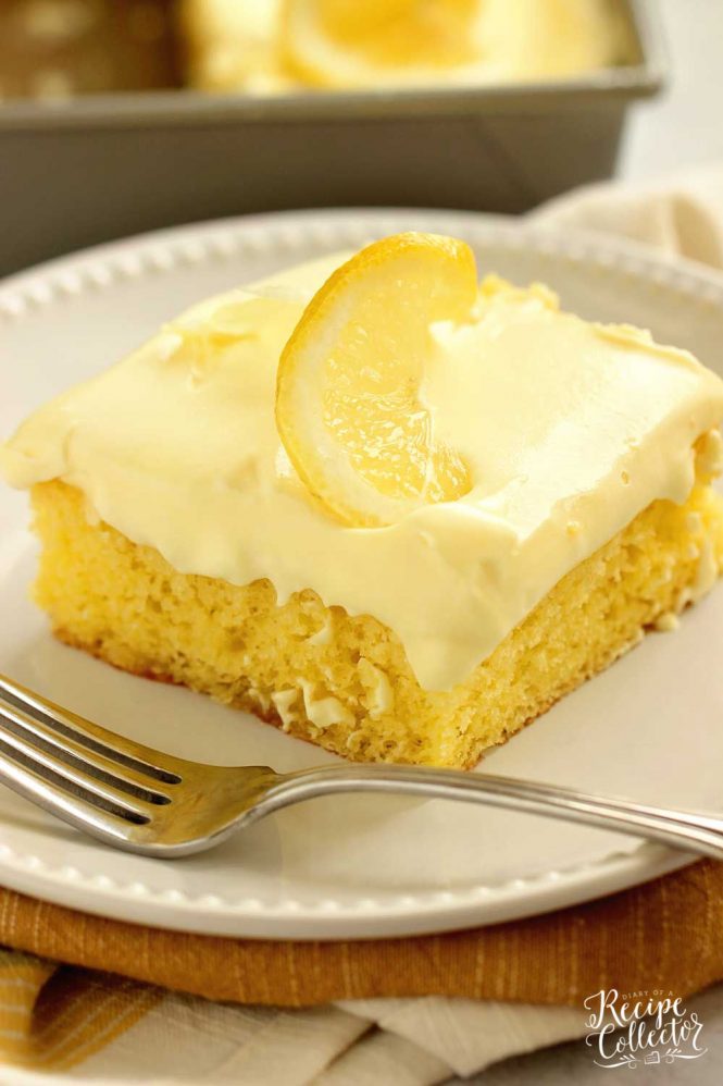 Triple Lemon Poke Cake - Diary of A Recipe Collector
