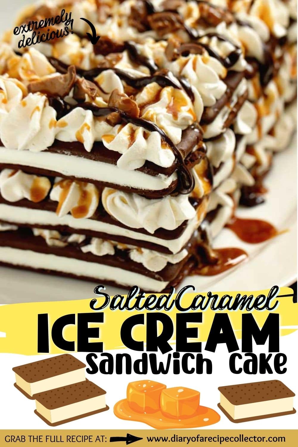Caramel Ice Cream Sandwich Cake Caramel Pecan Ice Cream Sandwich Cake